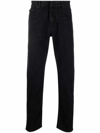 Off-white jean slim &agrave; ceinture Industrial - Noir