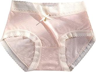 Generic Femmes Taille Moyenne Coton Respirant et sans Couture Impression noeud Culotte Culotte Femme Dim Taile Haute Boxer Femme Dim Noir (Beige, L)