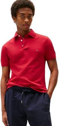 Tommy Hilfiger Polo Manches Courtes Homme 1985 Slim Fit, Multicolore (Medium Red), XXL