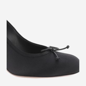 Amina Muaddi Womens Pumps Lila Black Satin Fabric