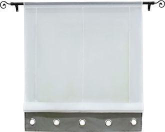 Joyswahl Voile Raffrollo halptransparenter Gardine mit Tunnelzug »Edith« Schals Fenster Vorhänge BxH 100x155cm Grau 1er Pack