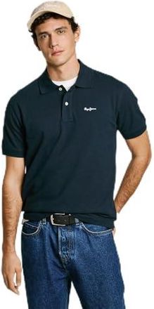 Pepe Jeans London Essential Polo Contrast Logo, Bleu (Bleu Dulwich), XL Homme