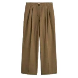 Toteme Femme, Pantalons, Brun, Taille: 38 FR Pantalon Relax Twill