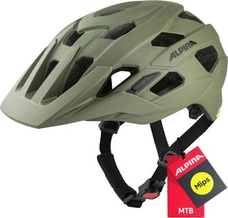Alpina PLOSE MIPS - Sicherer und Komfortabler MIPS Enduro & MTB Fahrradhelm Mit Antibakteriellen Polstern Für Erwachsene, optimaler Schutz, Olive matt, M (52