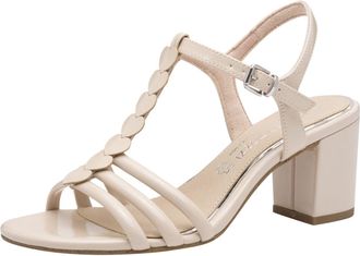 Marco Tozzi by Guido Maria Kretschmer Damen Sandalen mit Absatz Elegant Blockabsatz, Beige (Ivory patent), 38 EU