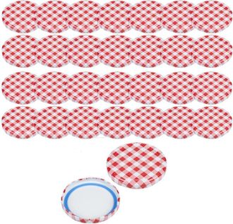 mikken Art 30 Deckel für Gläser 8,5 cm TO82 Blueseal - BPA/PVC-frei, Twist-Off Ersatzdeckel Schraubdeckel für Sturzgläser und Einmachgläser rot weiß kariert