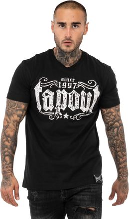 Tapout Herren T-Shirt Normale Passform Crashed, Black/White, 3XL, 940019