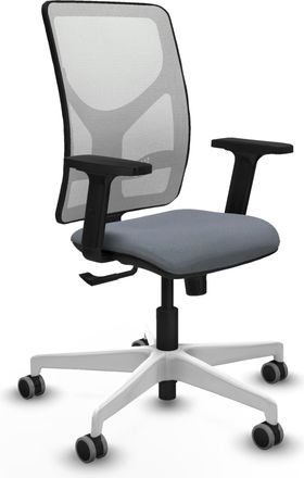 Piqueras y Crespo B&uuml;rostuhl, grau und wei&szlig;, mit 2D-Armlehnen, h&ouml;henverstellbare Lendenwirbelst&uuml;tze, ausgestattet mit 3 Positionen und Schneideschaum, Wei&szlig;/Grau