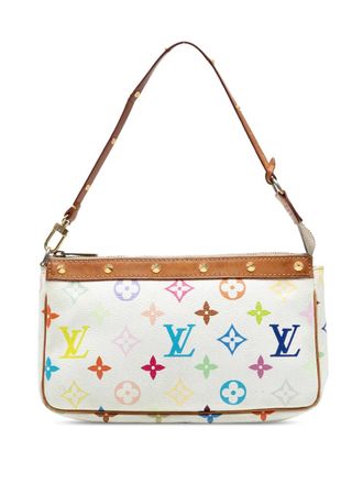 Louis Vuitton 2007 Monogram Multicolore Pochette Accessoires Schultertasche - Wei&szlig;