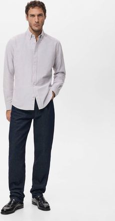 Mango Chemise 100 % coton rayures bordeaux - Homme - XXL - MANGO MAN