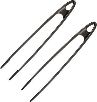 Westmark 2 Brat- und Servierpinzetten, Grillzangen, Gentle, Kunststoff, Länge: je 29 cm, Schwarz, 136922E3