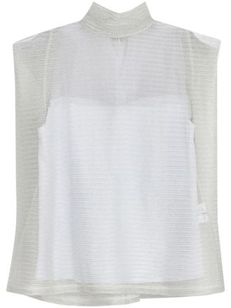 Gloria Coelho Wickelbluse mit Metallic-Effekt - Grau