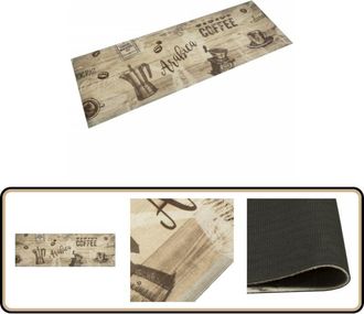 vidaXL Küchenteppich Waschbar Kaffee Braun 60x180 cm Samt - Küchenläufer - Samt - Kaffeefarbe - Rutschfest - Maschinenwäsche