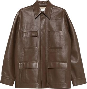 Nanushka surchemise à poches à rabat - Marron