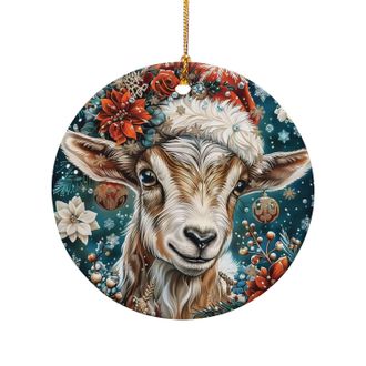 Generic Ziege Weihnachten Ornamente Mit Schnur Christbaumschmuck Anh&auml;nger Keramik Weihnachtsanh&auml;nger