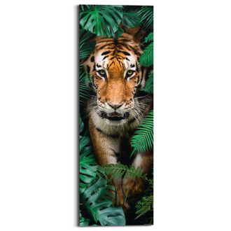 Reinders Wandbild, Tiger, Wohnzimmer, Bilder, Wanddeko, Room Decor, MDF, Gr&uuml;n, 90 x 30cm