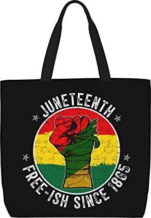 Generic Sac Fourre-Tout Juneteenth, Mouvement De Lib&eacute;ration Depuis 1865, Histoire Des Noirs Sac Tissu Avec Poign&eacute;es Lavables Sacs &Agrave; Main, Pour &Eacute;cole, Voyage, 