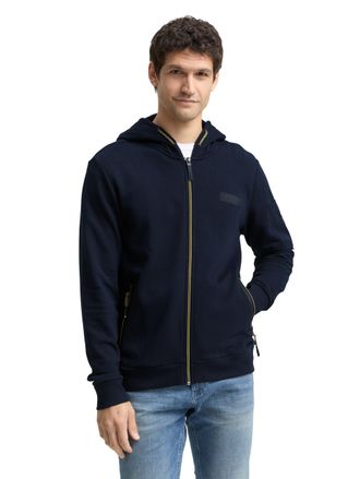 Tom Tailor Herren 1048623 Hoodie Sweatjacke mit Rei&szlig;verschlusstaschen, 10668-Sky Captain Blue, XL