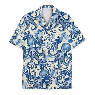 Keephen TangoDS Nouveaut&eacute; Cool Impression 3D Hawaiian Chemise pour Femmes Hommes Col Revers Manches Courtes Boutonn&eacute;e Chemises F&ecirc;te Aloha Chemises