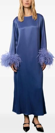 Sleeper Suzi detachable-feathers maxi dress - Blau