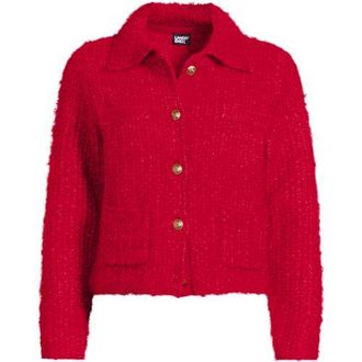 Lands End Strukturierte Strickjacke im Couture-Stil, Damen, Größe:48-50 regular, Pink, Polyacryl/Polyester-Mischung, by Lands End