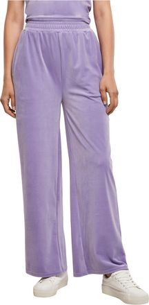 Urban Classics Damen Jogginghose Ladies High Waist Straight Velvet Sweatpants Lavender 4XL