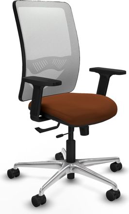 Piqueras y Crespo Zulema B&uuml;rostuhl, verstellbar, mit 2D-Armlehnen, ausgestattet mit Syncro/Translack und Schneideschaum, mit Rollen von 65 mm, Nylon, Wei&szlig;/Braun