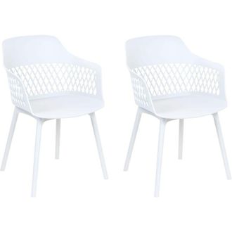 Beliani Beliani - Lot 2 Chaises de Salle &agrave; Manger Modernes en Synth&eacute;tique Blanc Almira