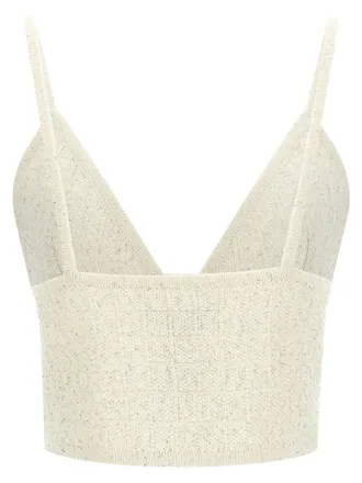 Alessandra Rich Womens White Polyester Tank Tops