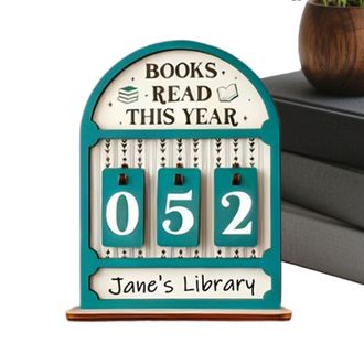 Generic Books Read This Year Counter, Buch Tracker Schild aus Holz, Rustikales Lesetracker Schild, B&uuml;cherregal Buchz&auml;hler Tracker, Leseziele Dekoration f&uuml;r Le