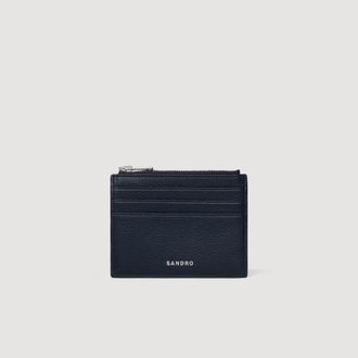 Sandro Kartenetui mit Zip, genarbtes Leder