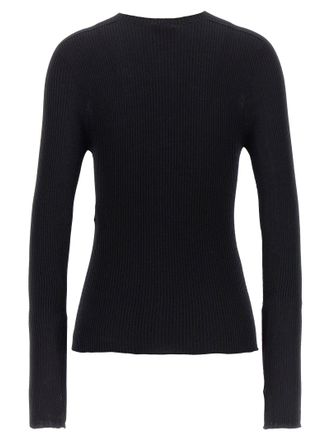 Lanvin Ribbed Cashmere Blend Sweater - Black