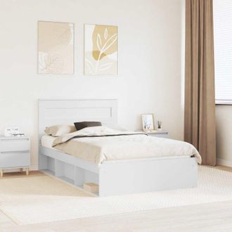 vidaXL vidaXL Cadre de lit Blanc 120 x 200 cm Bois de pin massif