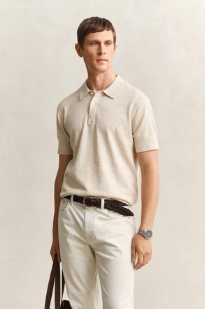 GANT Herren Kurzarm-Polopullover aus Baumwollmix-Flammgarn (XXXL) SEED MELANGE