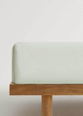 Mango Drap plat berceau en coton lav&eacute; double surpiq&ucirc;re vert for&ecirc;t - Home - 60x120x15cm - MANGO HOME