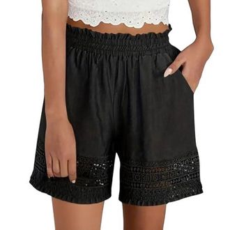 Generic Short Simili Cuir Moulant en Coton &Eacute;lastique Golf Volley Seconde Escalade Triathlon Rayures Brillant Survetement Mariniere Bouffant Ajust&eacute; 40 Africain