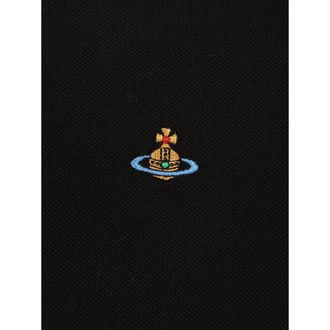 Vivienne Westwood Orb-Embroidered Cotton Piqu&eacute; Polo Shirt - Black