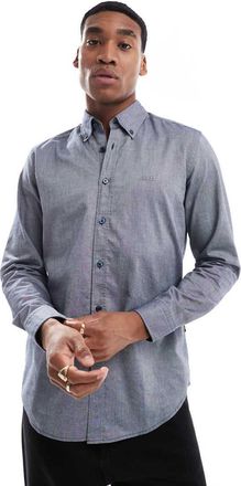 Boss Orange by Hugo Boss Rickert - Lang&auml;rmliges Oxford-Hemd in Marineblau