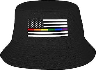 Generic Chapeau De Seau Fiert&eacute; Lgtbq, Drapeaux Arc-en-Ciel &Agrave; Lignes Fines Chapeau De Soleil &Eacute;t&eacute; Respirant Bonnet Soleil, pour De P&ecirc;che, La Randonn&eacute;e, Le Campi