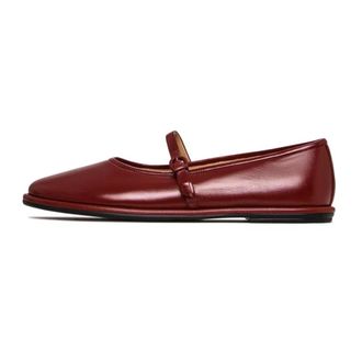 Cesare Gaspari Zeitlose Eleganz Mary Jane Flats - Rot - - Shoes - Damen - Rot - 37 EU