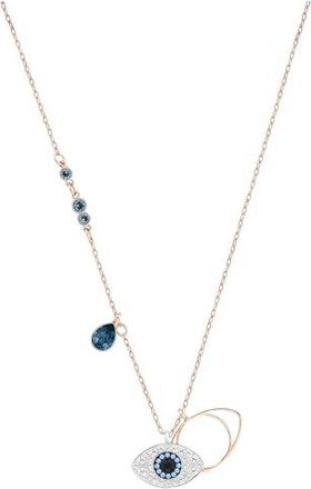Swarovski Pendentif Symbolica, OEil porte-bonheur, Bleu, Finition mix de métal