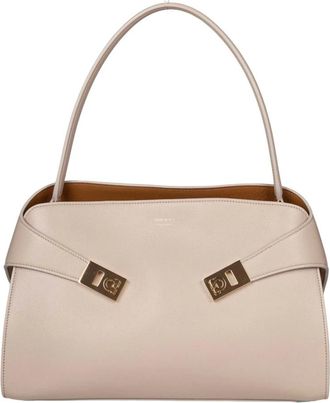 Ferragamo Femme, Sacs, Gris, Taille: ONE Size Hug Soft Shoulder Bag
