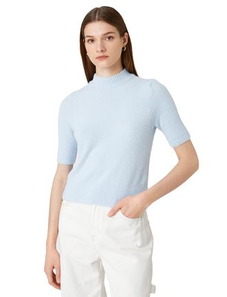 Koton Women Half Turtleneck Short Sleeve Cozy Sweater