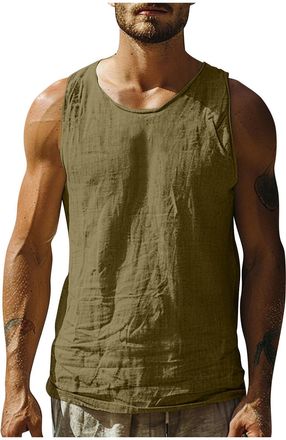 Generic Tank Top Herren Gym Sport Tanktop Männer Leinen Muskelshirts Ärmelloses Trägershirt Fitness Tankshirt Bodybuilding Funktionsunterhemd Atmungsaktive Sp