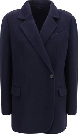 Brunello Cucinelli Veste en laine et cachemire &agrave; un bouton - Femme - Vestes - Bleu - Taille: 40 FR