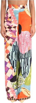 Stella Jean Femme, Pantalons, Multicolore, Taille: 38 FR Wide Pantalons