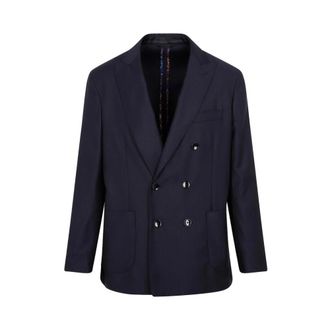 Etro Gestreifter zweireihiger Blazer - - Jackets - Herren - Blau - S