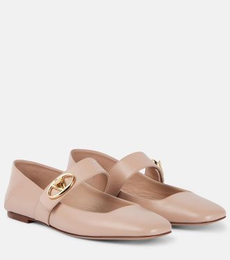 Valentino Garavani Ballerines Mary Jane VLogo Locker en cuir