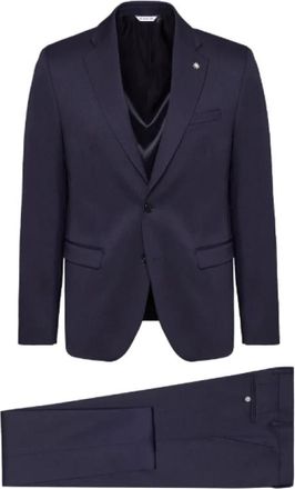 Manuel Ritz Homme, Costumes, Bleu, Taille: 2XL Slim saglia di lana stretch