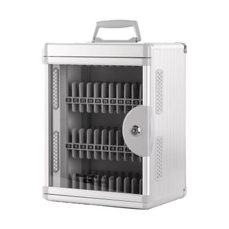 Generic Handy-Aufbewahrungsbox mit 24 F&auml;chern, Handygarage Schule, mit Tragegriff, B&uuml;ros, Fitnessstudios und Fabriken(Gray,Medium)